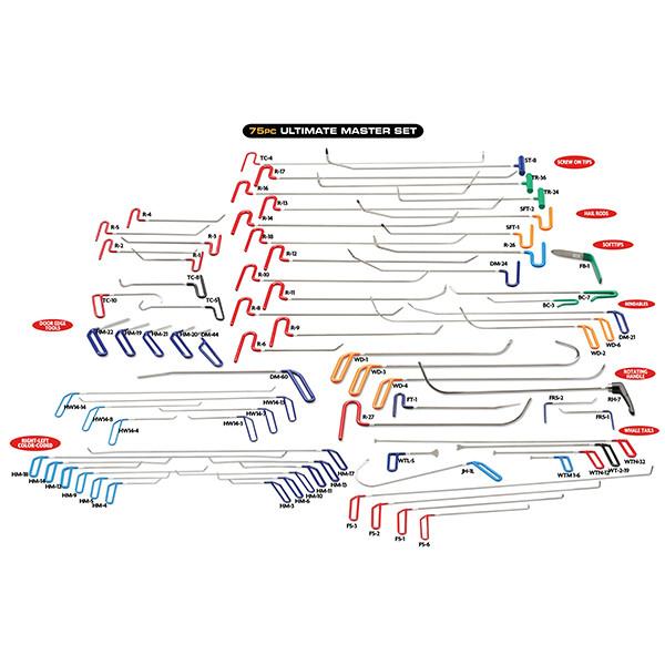 75 Piece Professional PDR Rods set polished stainless steel | Collision ...